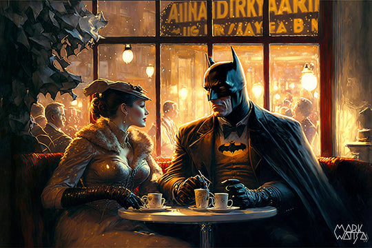 Mark Watts AI / Batman in Paris café New Years – Mark Watts Studios