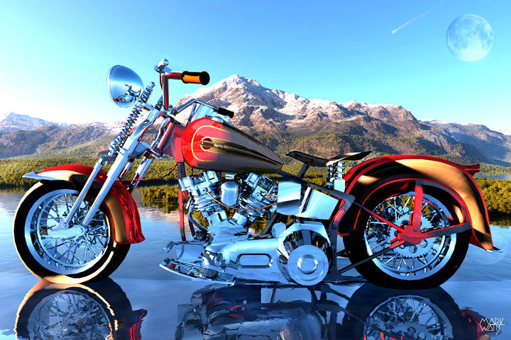 Harley Davison Clear Day Art By Artist Mark Watts – Mark Watts Studios